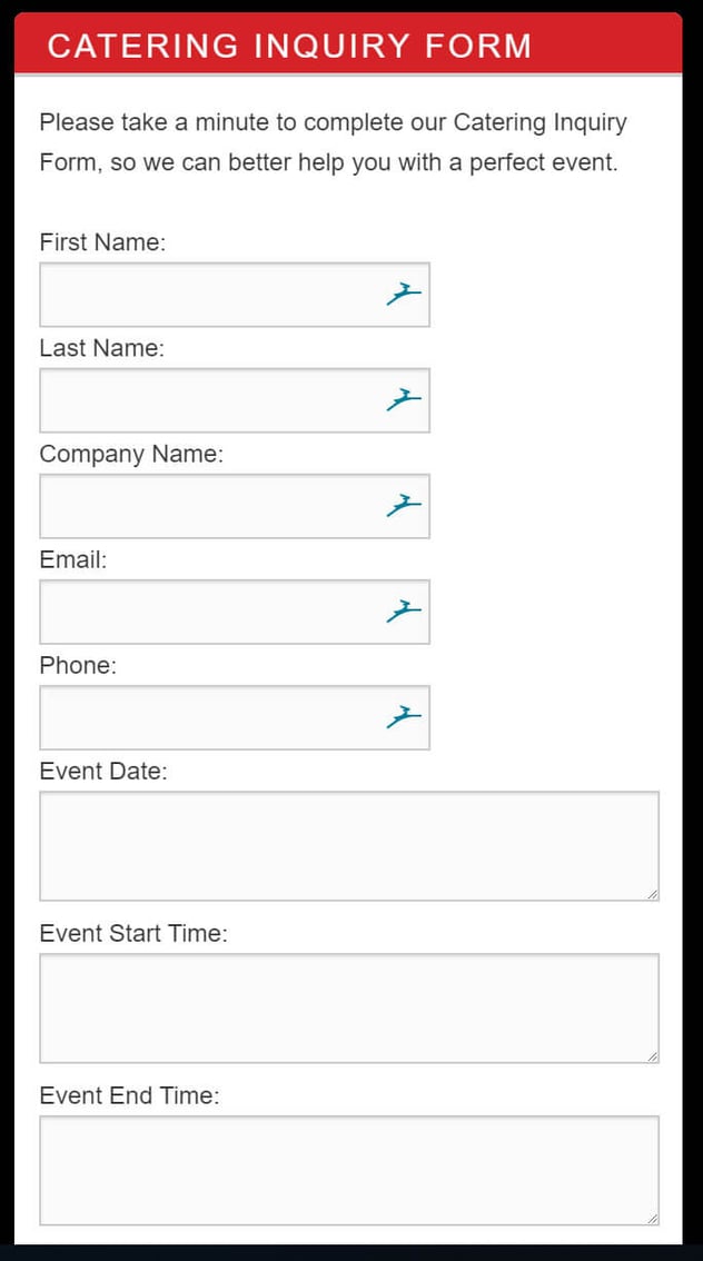 Catering Inquiry Web Forms | CaterZen