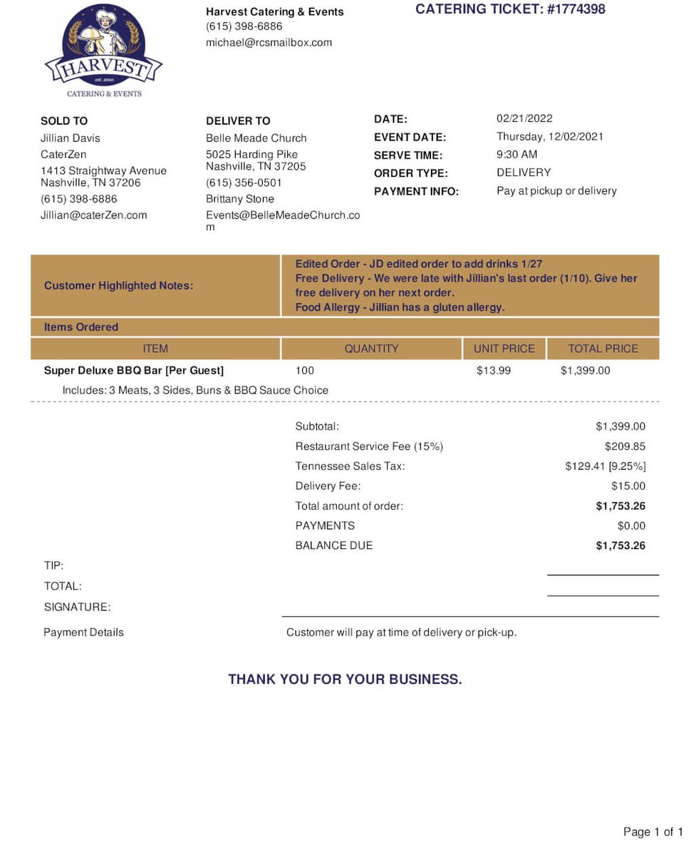 Catering Online Ordering Software by CaterZen